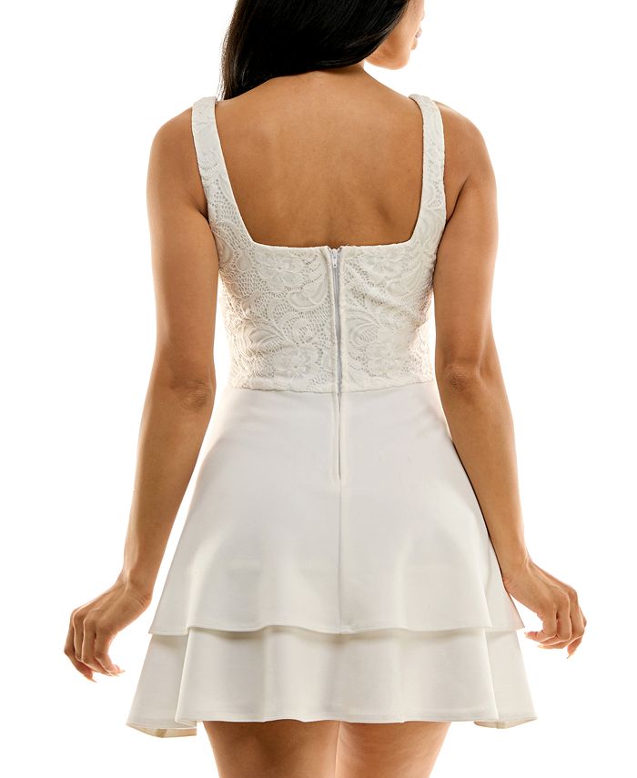 B Darlin Lace-Bodice Sleeveless A-Line Dress - Macy's