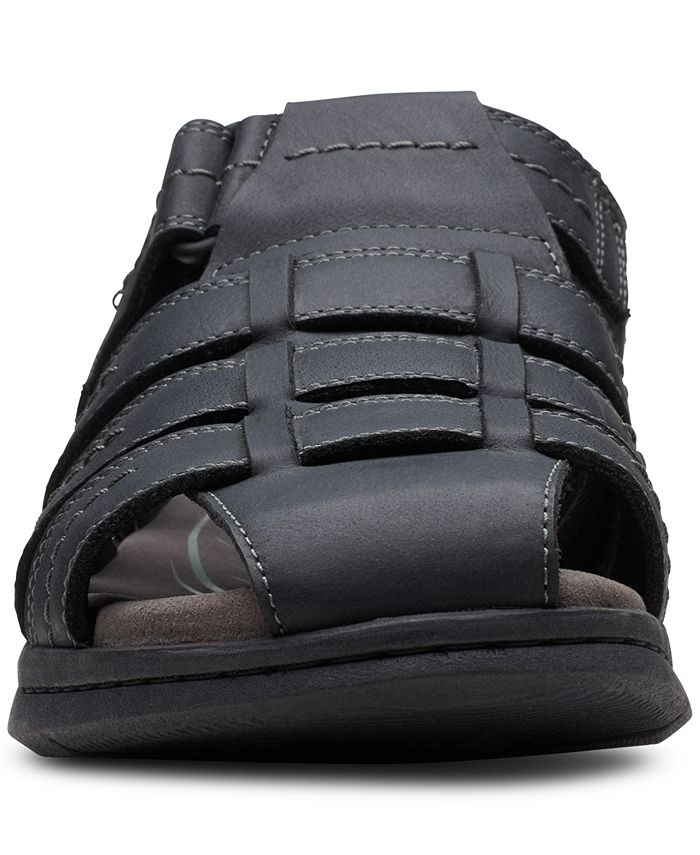 Clarks Men's Walkford Fish Tumbled Leather Sandals - Macy's