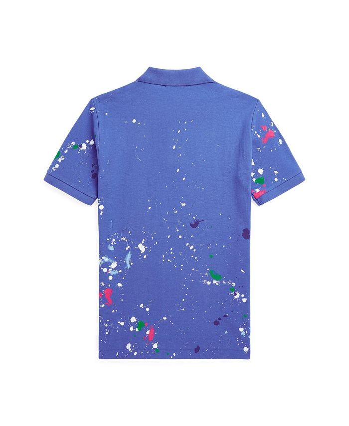 Polo Ralph Lauren Big Boys Paint-Splatter Cotton Mesh Polo Shirt - Macy's
