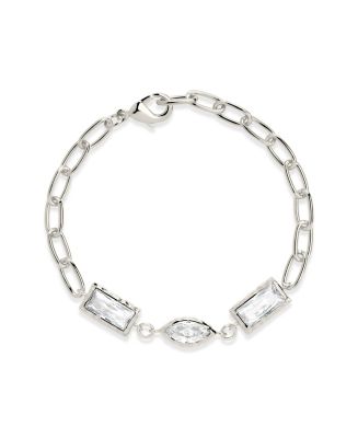 Sterling Forever Tate CZ Chain Bracelet - Macy's