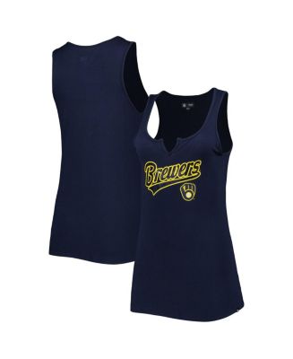 Women's New Era Navy Milwaukee Brewers Notch Neck Tank Top - Macy's