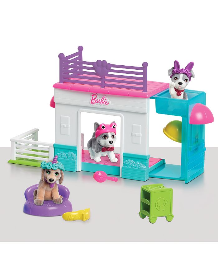 Barbie Pets Spa Day Playset, 8 Piece Connectible Playset with Figures ...