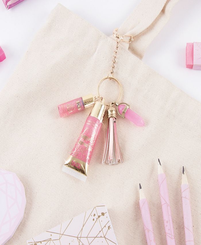 Three Cheers For Girls 3C4G Pink Gold-Tone Keychain Lip Gloss Make It ...