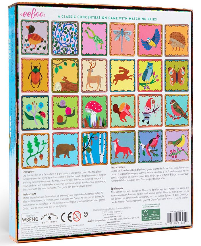 Eeboo Woodland Memory And Matching Game, Ages 5 and up - Macy's