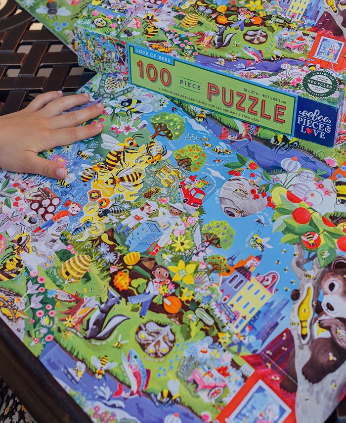 Eeboo Love of Bees 100 Piece Jigsaw Puzzle Set, Ages 5 and up - Macy's