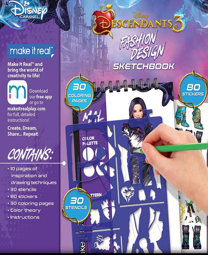 Disney Descendants 3 Fashion Design Sketchbook Make It Real, includes ...