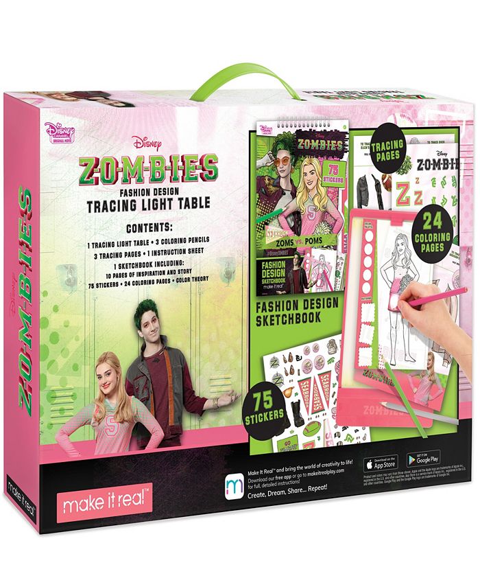 Disney Zombie Fashion Design Tracing Light Table 9 Piece Set, Make It ...