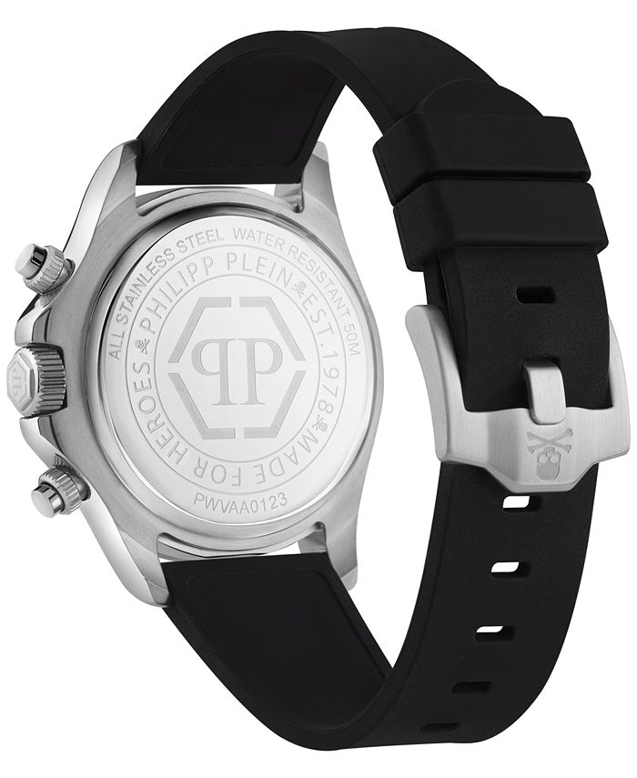 Philipp Plein Men's Chronograph Nobile Racing Black Silicone Strap ...
