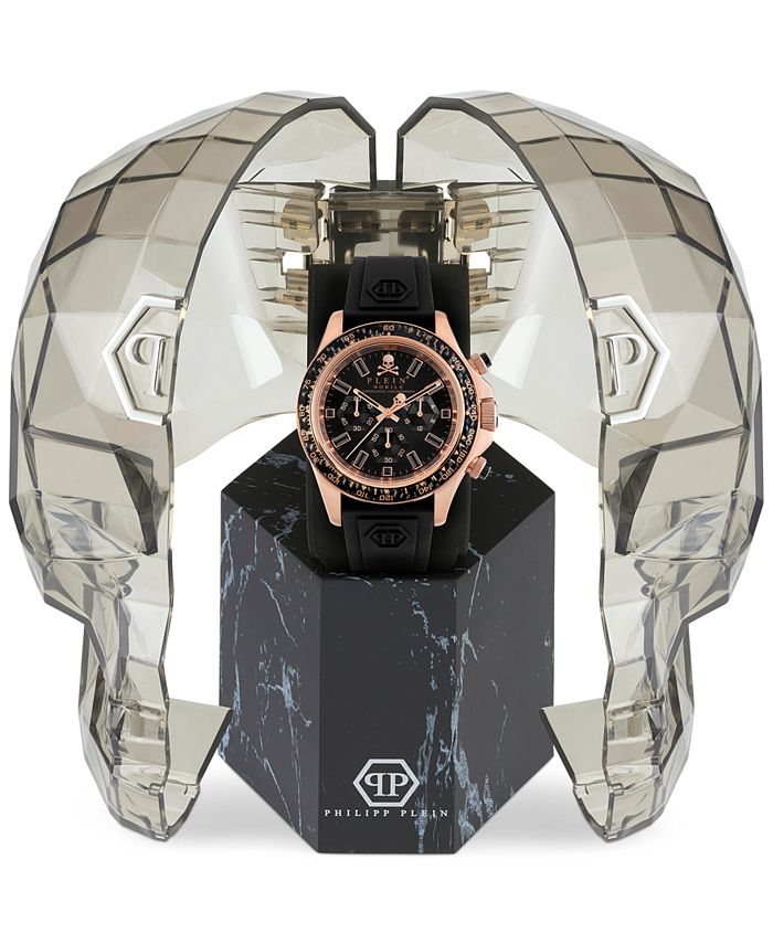 Philipp Plein Men's Chronograph Nobile Racing Black Silicone Strap ...