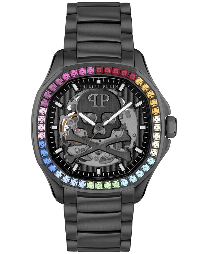 Philipp Plein Men's Automatic Skeleton Spectre Black Ion-Plated ...