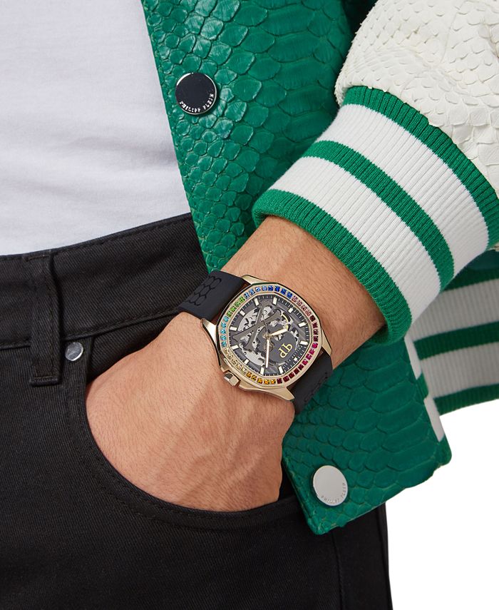 Philipp Plein Men's Automatic Skeleton Spectre Black Silicone Strap ...