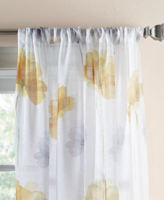 DKNY Iris Sheer Poletop 4 Piece Window Panel, 84" x 50" - Macy's