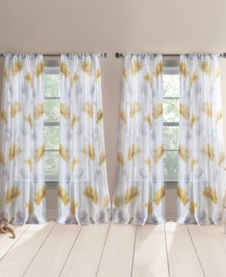 DKNY Iris Sheer Poletop 4 Piece Window Panel, 84" x 50" - Macy's
