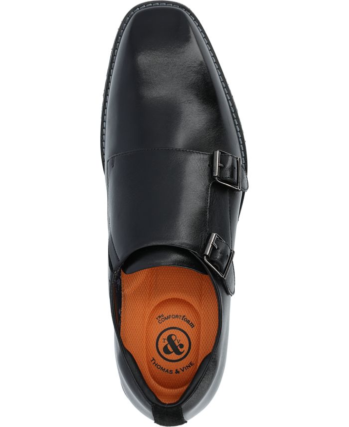 Thomas & Vine Men's Artemis Chisel Toe Double Monk Strap Dress Shoes ...