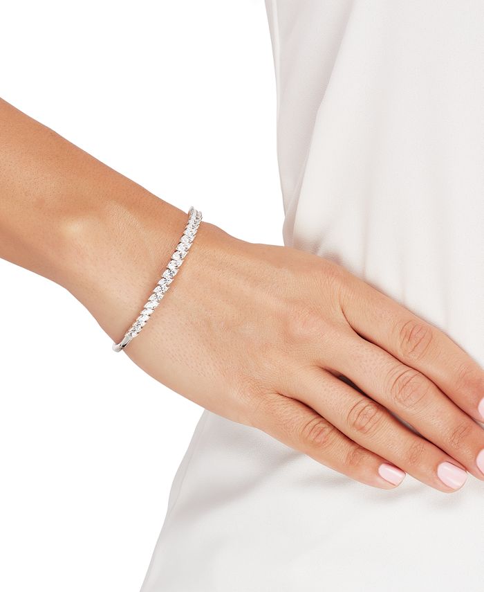 Arabella Cubic Zirconia Bangle Bracelet in Sterling Silver - Macy's