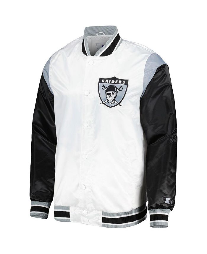 Starter Men's White Las Vegas Raiders Throwback Warm Up Pitch Satin ...