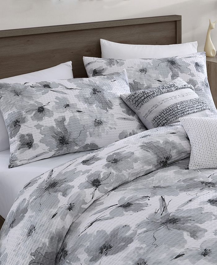 DKNY Modern Bloom 3 Piece Duvet Cover Set, Queen - Macy's