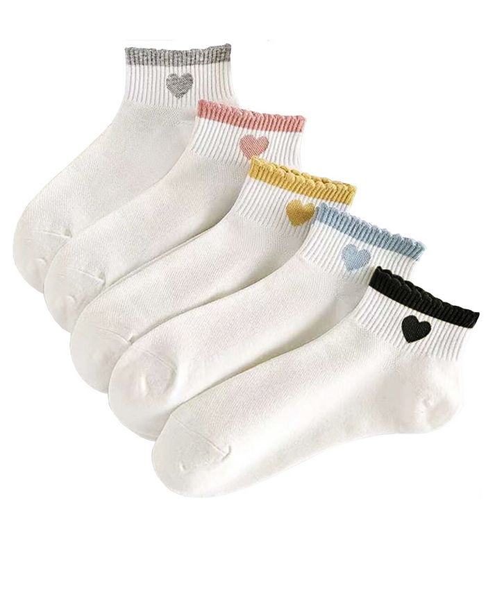 Stems Women's Heart and Scalloped Ankle Sock Five Pack - Macy's