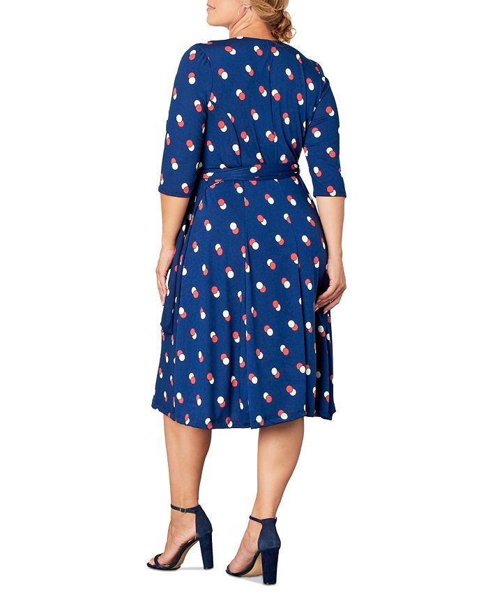 Kiyonna Plus Size Essential Wrap Dress With 3 4 Sleeves Macys