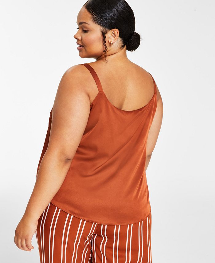 Bar III Plus Size Scoop-Neck Satin Camisole, Created for Macy's - Macy's