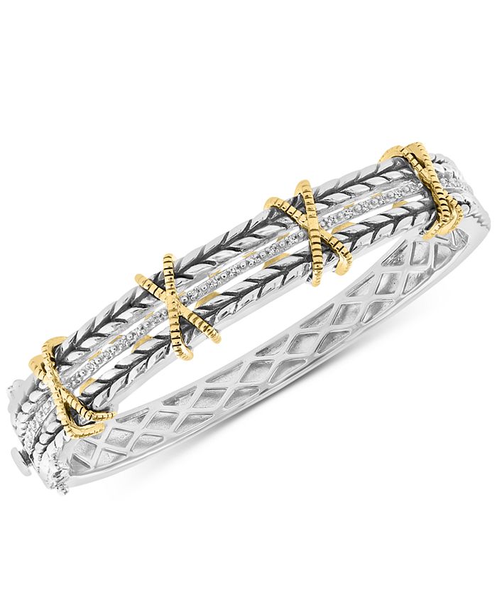 EFFY Collection EFFY® Diamond X Bangle Bracelet (1/8 ct. t.w.) in ...