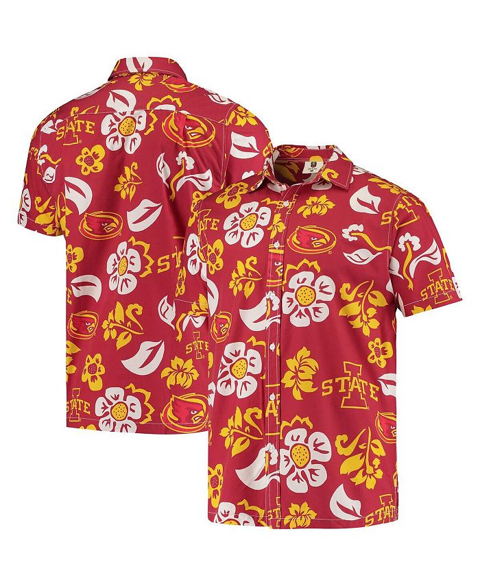Wes & Willy Men's Cardinal Iowa State Cyclones Floral Button-Up Shirt ...