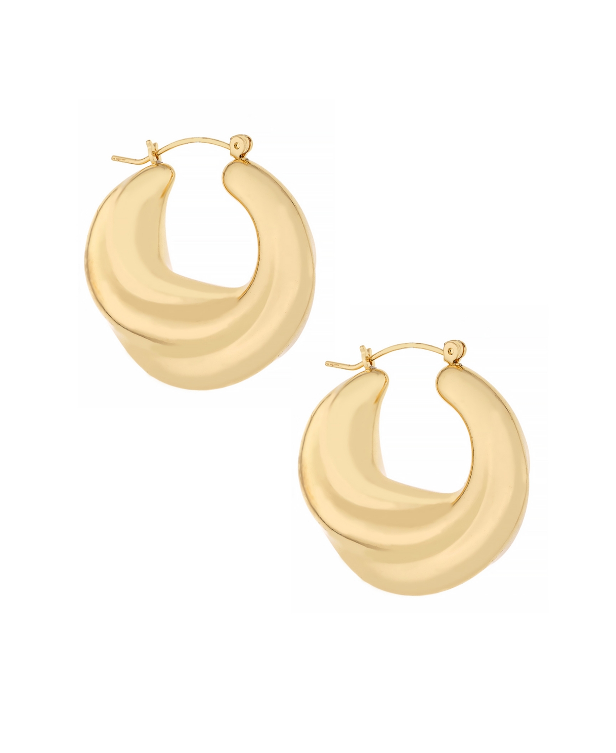 Click here for Ettika 18K Gold Plated Crescent Swirl Hoops Earrin... prices
