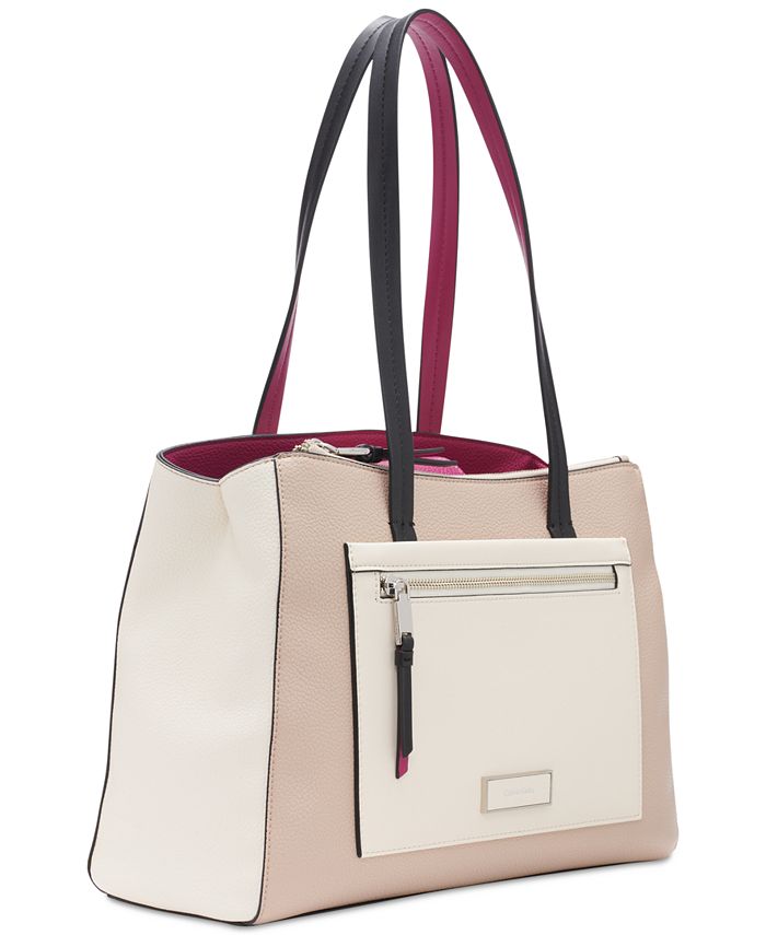 Calvin Klein Hadley Colorblocked Large Triple Compartment Tote - Macy's