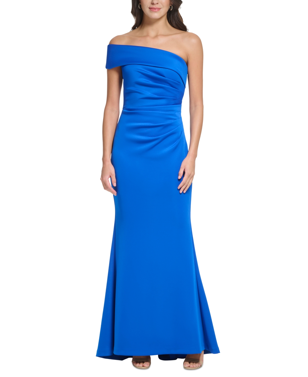 Click here for Eliza J Womens Asymmetric-Neck Side-Pleat Scuba Go... prices