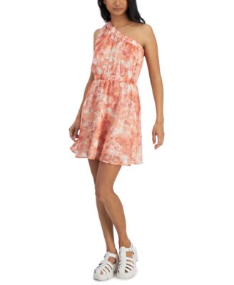Kit & Sky Juniors' One-Shoulder Fit & Flare Dress - Macy's