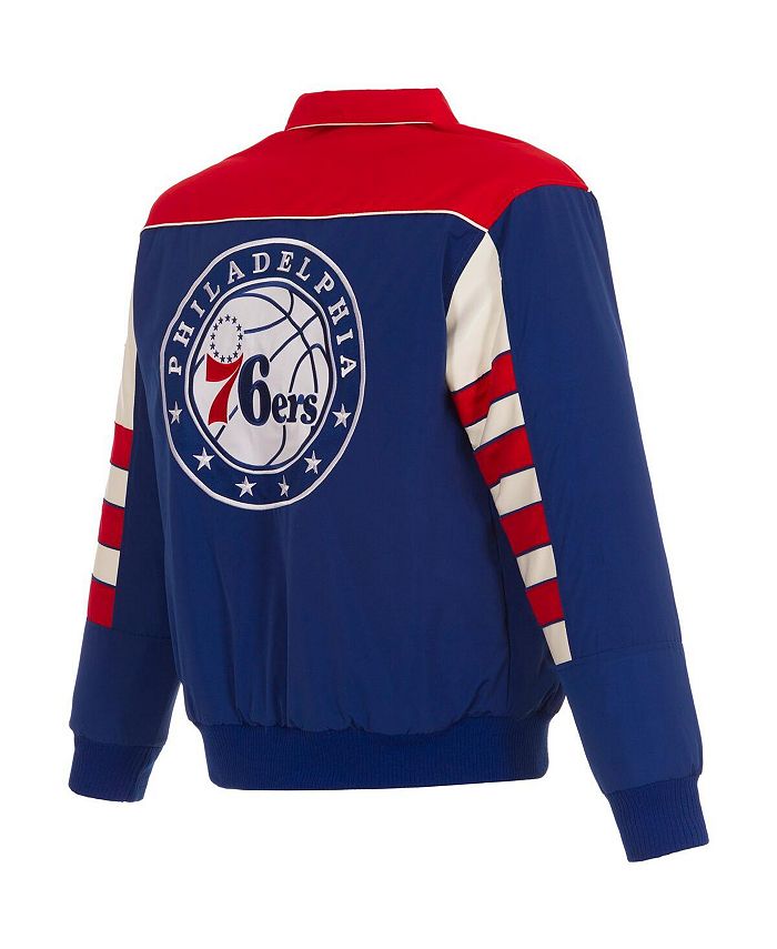 JH Design Men's Royal Philadelphia 76ers Stripe Colorblock Nylon ...