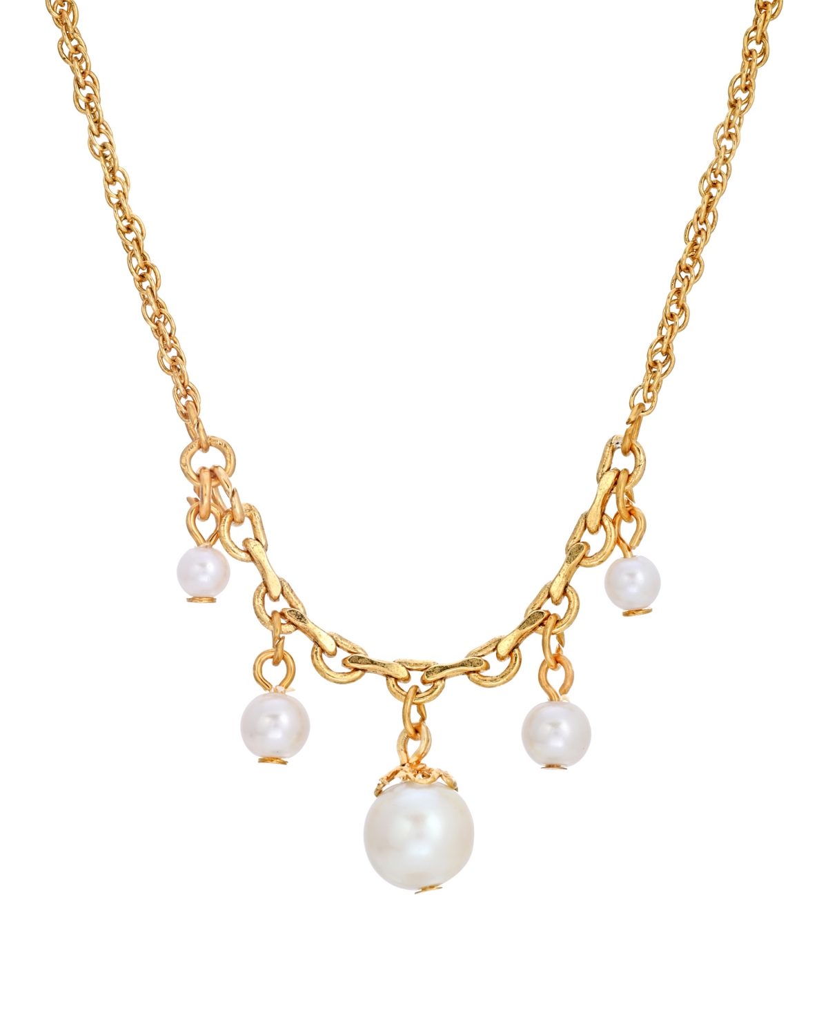 Click here for 2028 Imitation Pearl Drop Necklace - White prices