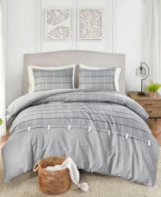 Madison Park Bryson Pieced Plaid 3 Piece Duvet Cover Set Collection ...