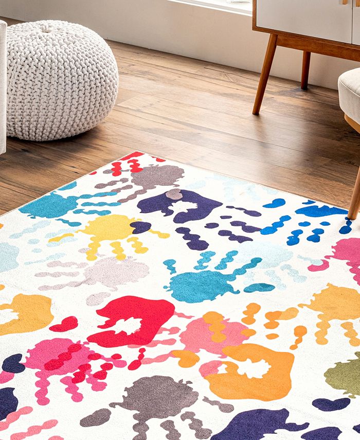 nuLoom Aurora Pinkie Washable Handprint Kids 3' x 5' Area Rug - Macy's