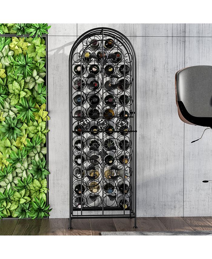 HOMCOM Wine Rack Liquor Cabinet Shelf Bottle Storage Iron Tower Home ...