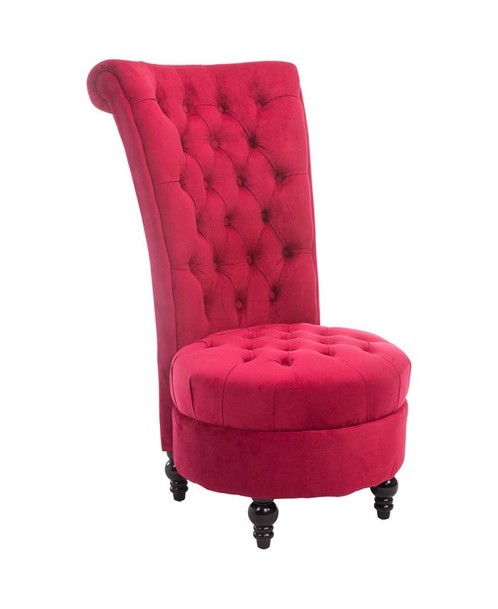 HOMCOM Retro Button-Tufted Royal Design High Back Armless Chair w/Thick ...