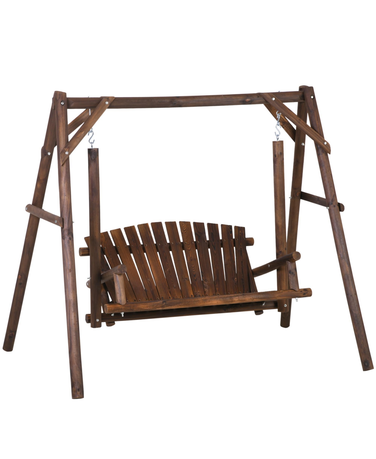 Click here for Outsunny 6.5 Outdoor Rustic Loveseat Solid Wood Na... prices