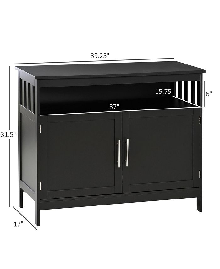 HOMCOM Console Table, Wooden Storage with Open Space and Cabinet for ...