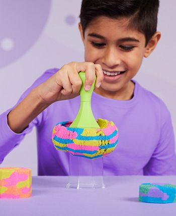 Kinetic Sand Squish N Create with Blue, Yellow, and Pink Play Sand - Macy's