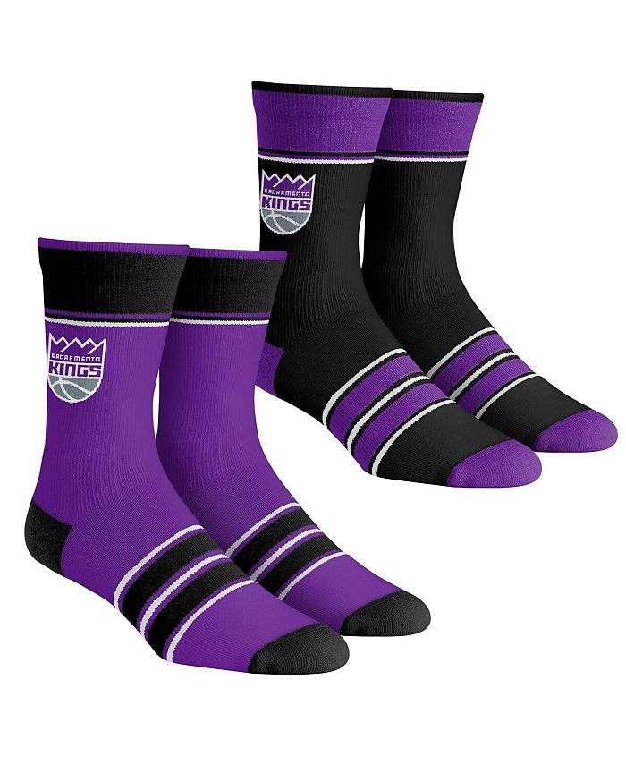 Rock 'Em Unisex Socks Sacramento Kings Multi-Stripe 2-Pack Team Crew ...