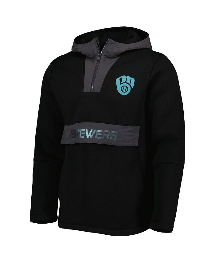 LevelWear Men's Black Milwaukee Brewers Ruckus Quarter-Zip Hoodie - Macy's