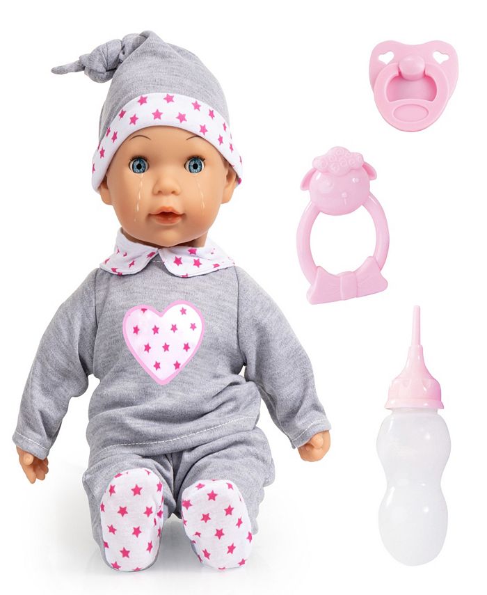 Bayer Design Doll Grey, Pink, Hearts, Interactive Tears Baby - Macy's