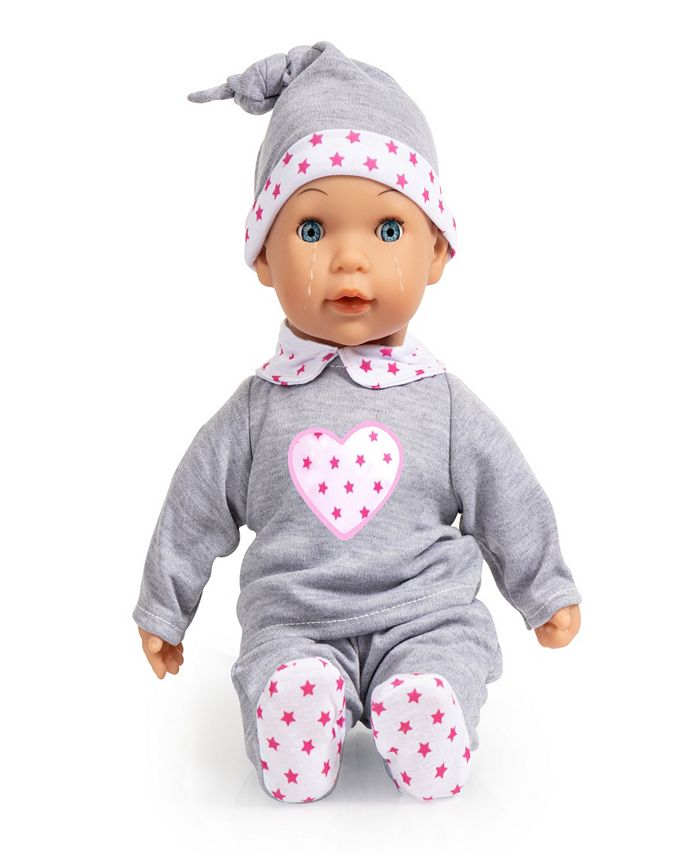 Bayer Design Doll Grey, Pink, Hearts, Interactive Tears Baby - Macy's
