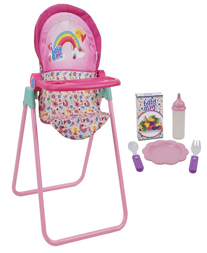 Baby Alive Pink, Rainbow Doll Highchair Set - Macy's