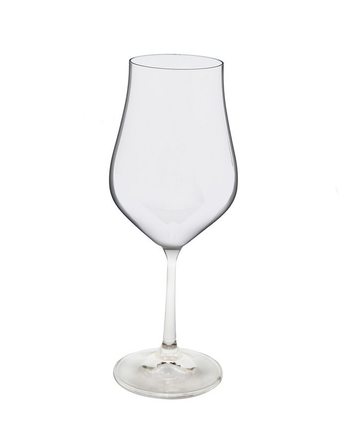 Classic Touch White Water Glasses with Stem, Set of 6 - Macy's