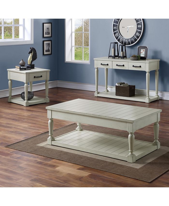 Furniture Steve Silver Hemingway 24" Wooden Farmhouse End Table - Macy's