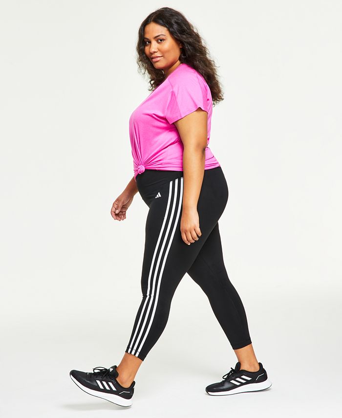 adidas Plus Size Train Essentials 3-Stripes High-Waisted 7/8 Leggings ...