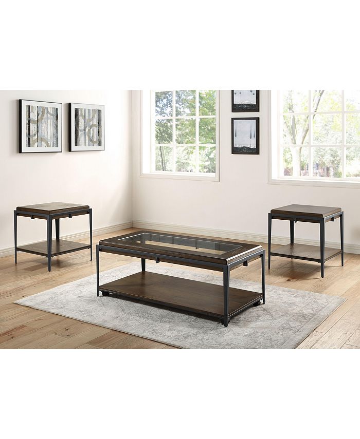 Furniture Steve Silver Waco 22" Square Mixed Media End Table - Macy's