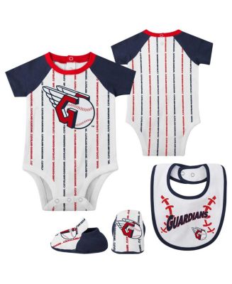 Newborn and Infant Boys and Girls White Cleveland Guardians Three-Piece ...