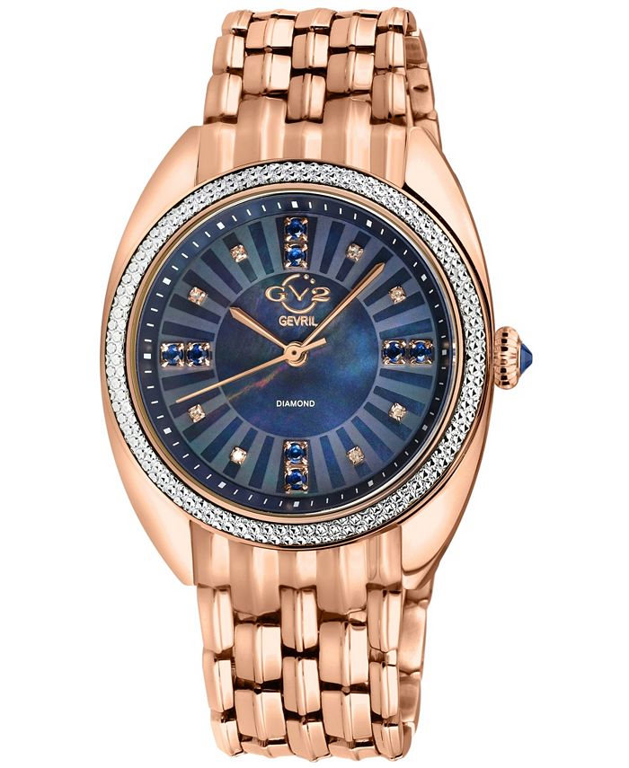 GV2 by Gevril Women's Palermo Swiss Quartz Rose Stainless Steel Watch ...